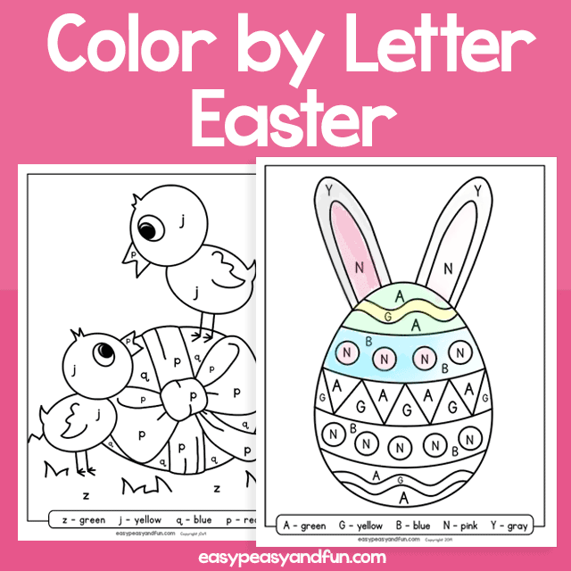 Easter Color By Letter – EasyPeasyAndFun