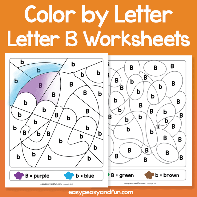 Letter B Color By Letter Worksheets – EasyPeasyAndFun