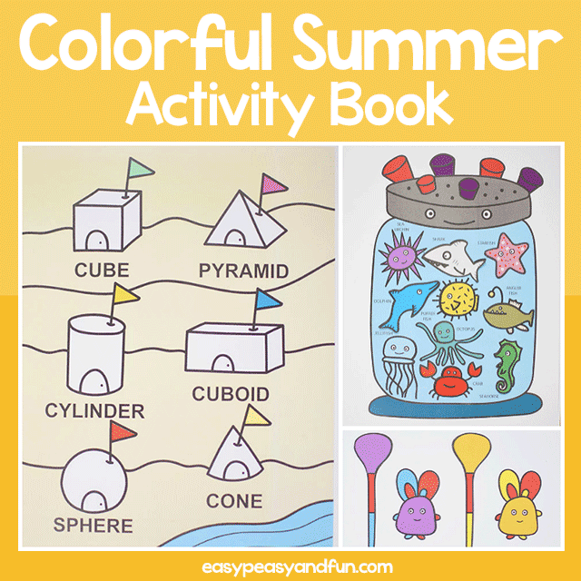 Printable Colorful Summer Activity Book – EasyPeasyAndFun