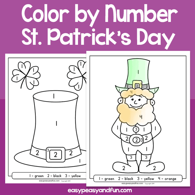 Saint Patrick’s Day Color By Number – EasyPeasyAndFun