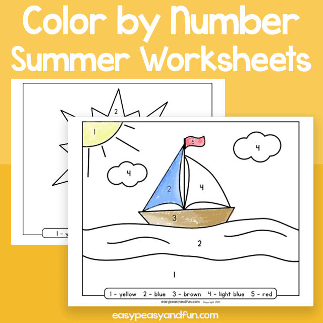 Summer Color By Number – Color By Code – EasyPeasyAndFun