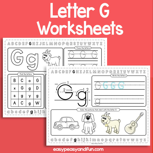Review The Letter G Worksheets – EasyPeasyAndFun